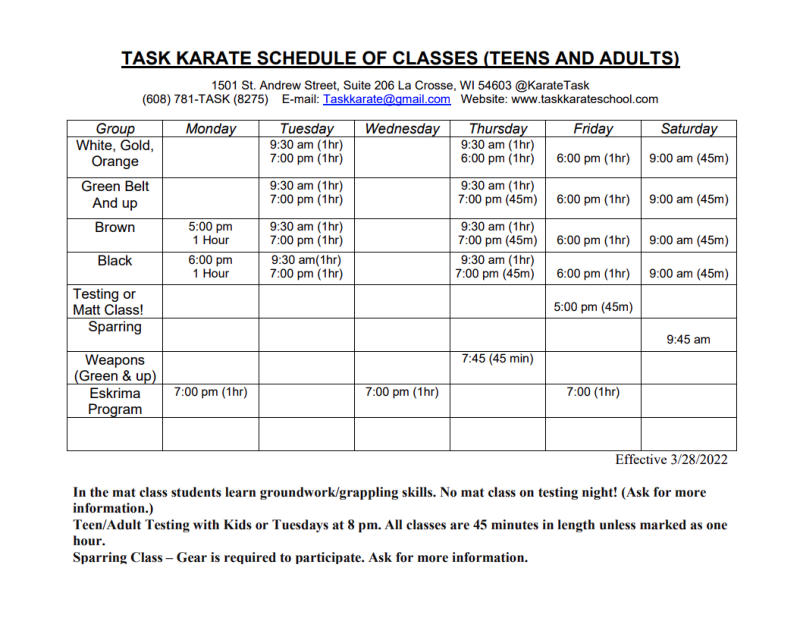schedule