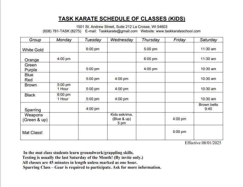 schedule